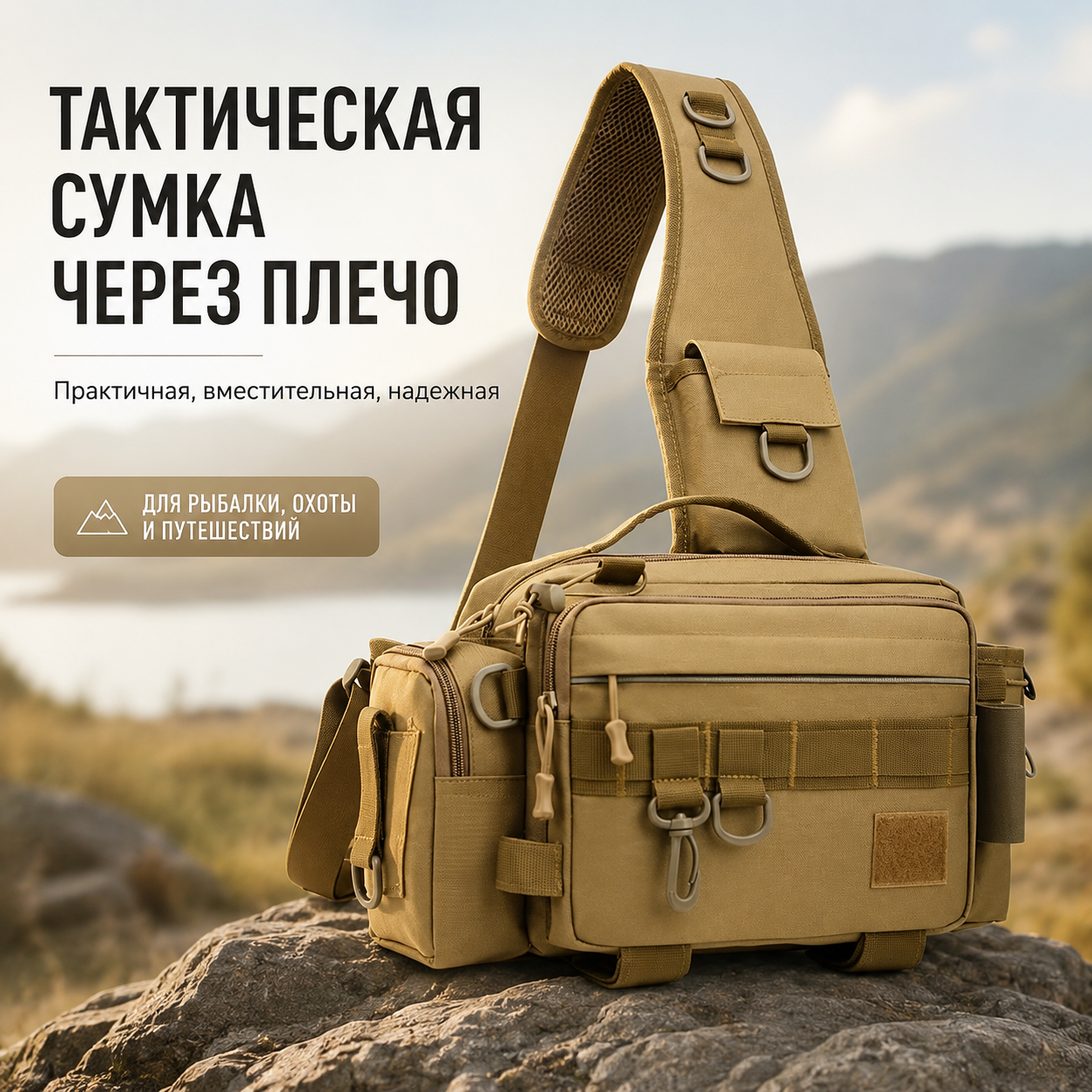 Сумка-рюкзак , для рыбалки и охоты, 15 л, водоотталкивающая, желтая