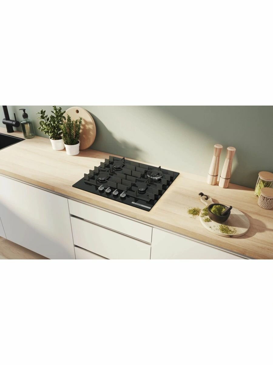 Варочная поверхность газовая Bosch PPH6A6I40O черный