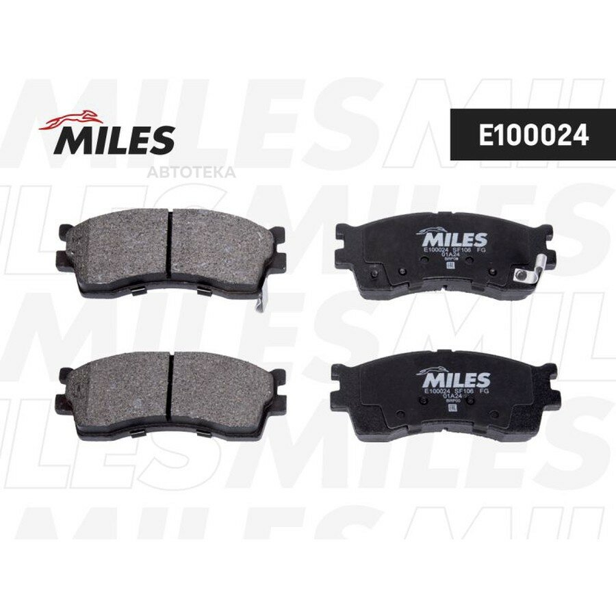 Колодки тормозные KIA CLARUS 96-/RIO/SHUMA 00-/SPECTRA(ИЖ) пер. SemiMetallic MILES E100024