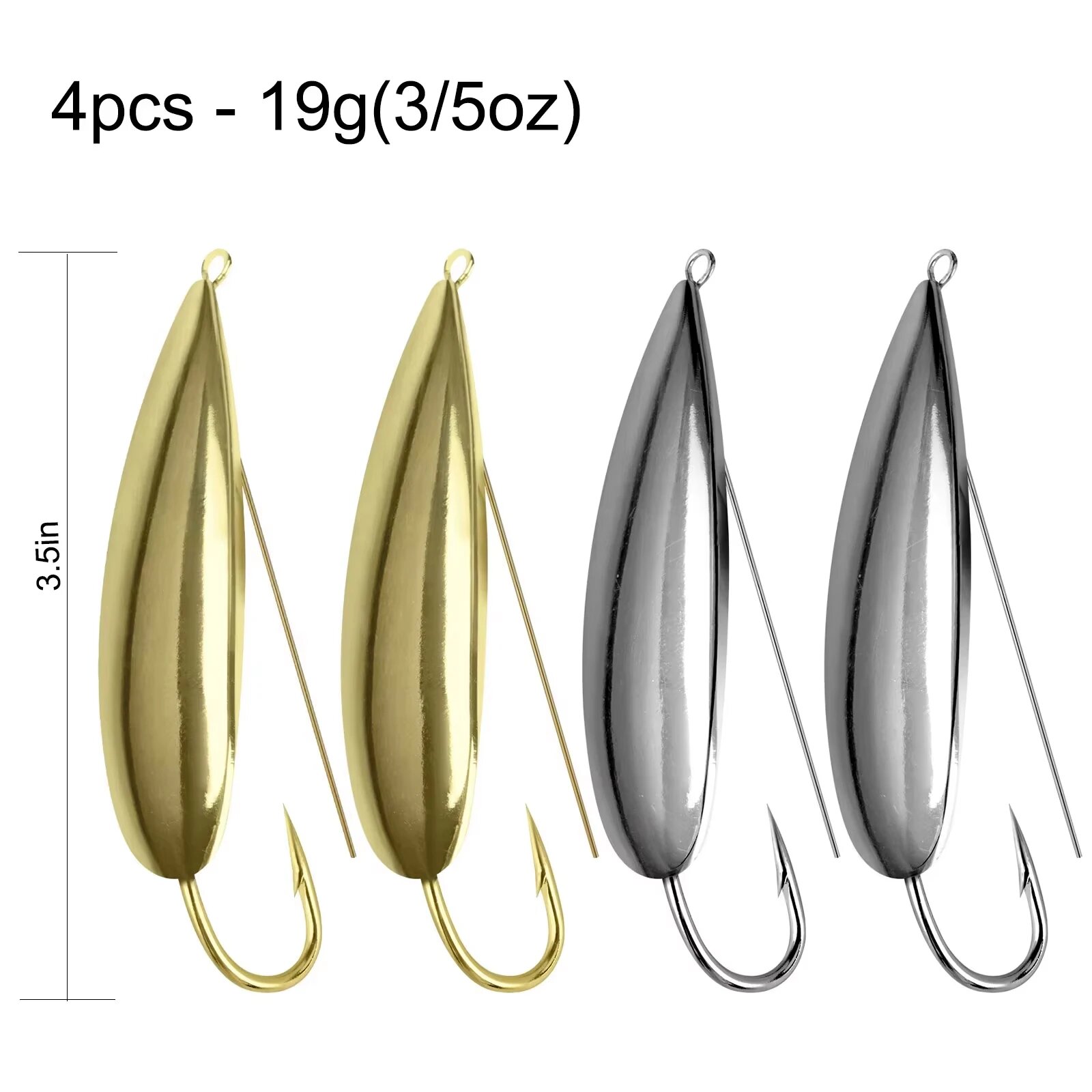 4 шт. металлических блесен для щуки и форели 8г, 16г, 19г 4pcs 19g