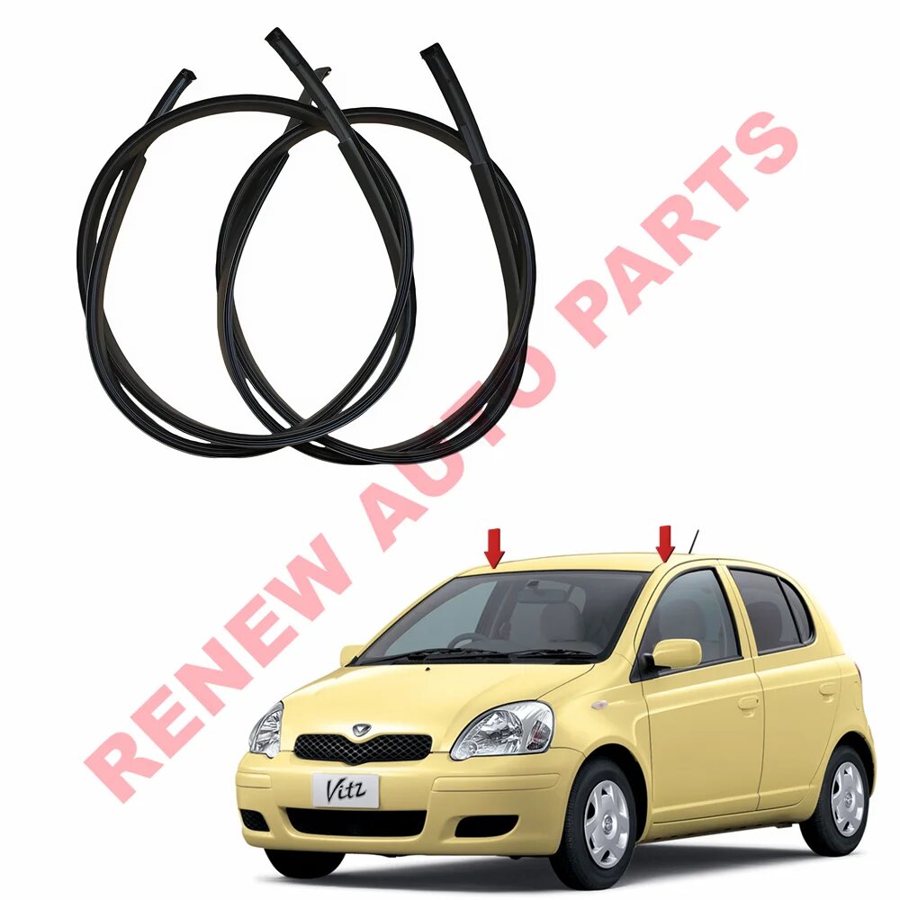 Комплект уплотнительных молдингов для крыши Toyota Yaris/Echo/Vitz 1999-2005, боковые накладки для защиты от дождя, правая/левая, 75551-52011