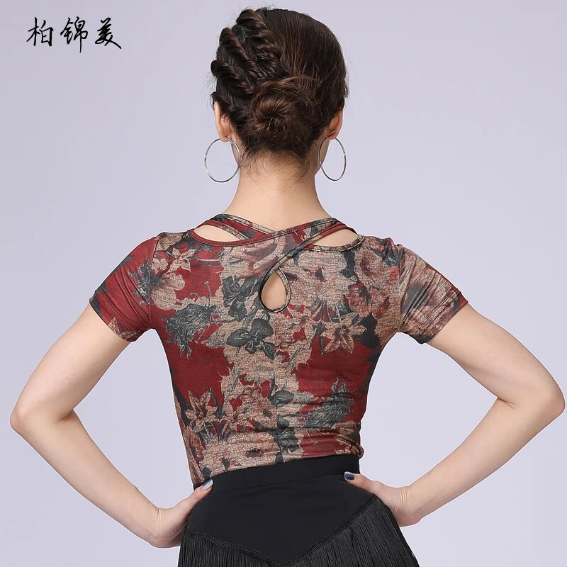 Топ для латиноамериканских танцев, safflower top, XXL