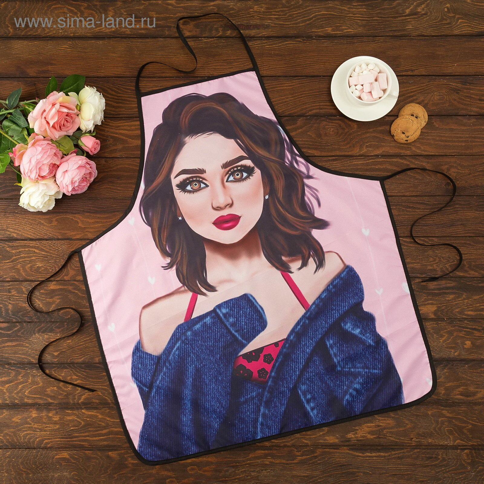 Фартук Love Life "Милашка", 70x80 см, 100% п/э, цвет: коричневый