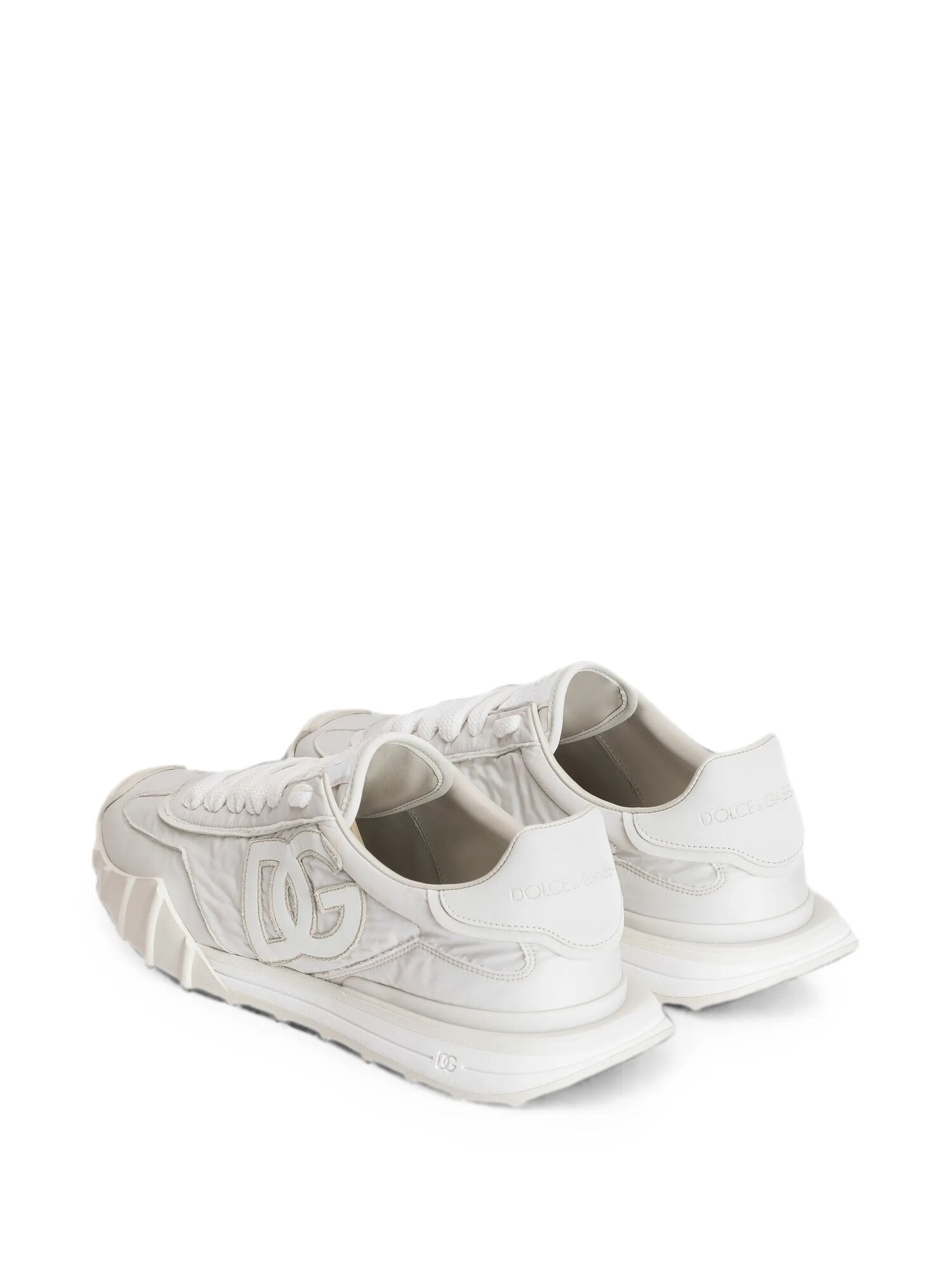 Кроссовки DOLCE & GABBANA DG Athletic nylon sneakers, размер 40 EU, бежевый/белый — фото 1