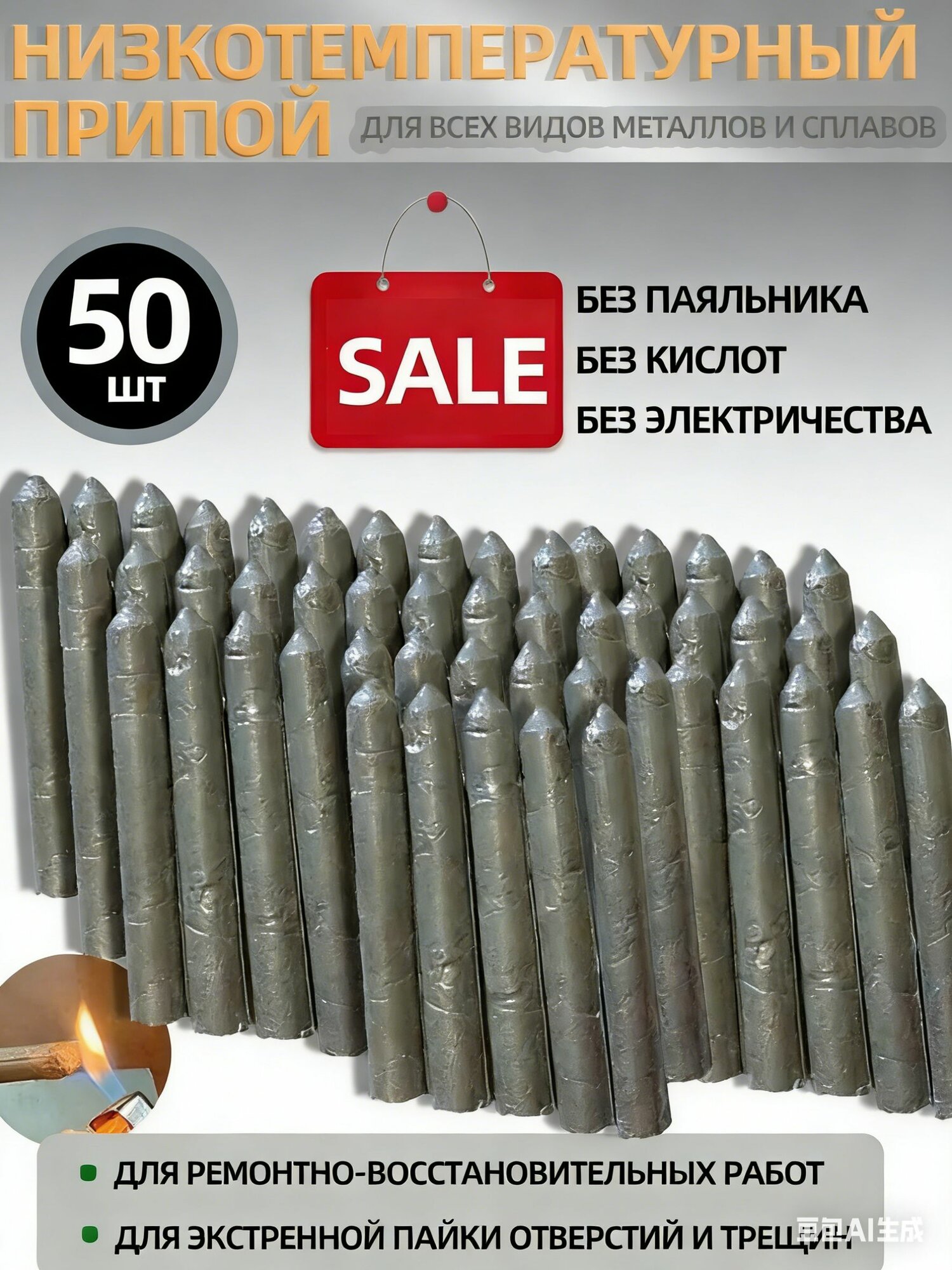 Паяльный карандаш(50 шт), Холодная сварка для металла/клей сварка для экстренного ремонта трещин, щелей1