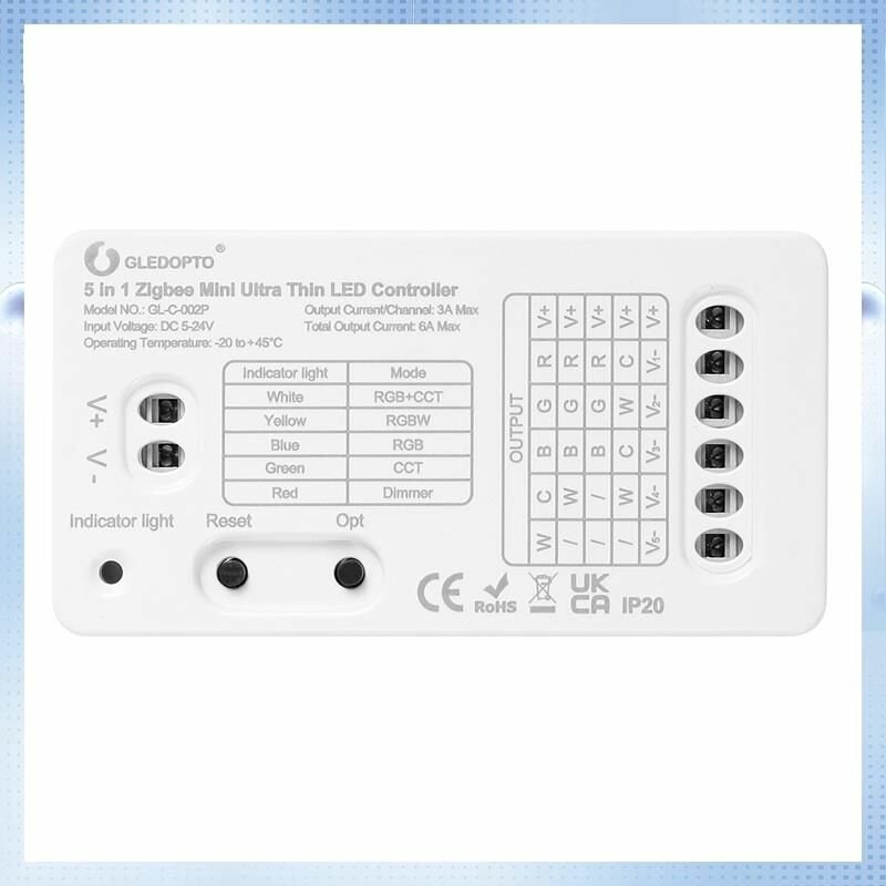 Zigbee 3.0 DC5-24V Mini 5 в 1 RGBCCT RGBW RGB CCT / Диммер Контроллер светодиодных лент совместим с подсветки телевизора Кухонное освещение