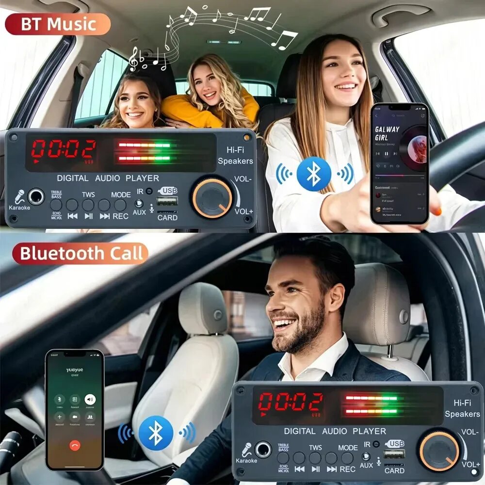 KEBIDUMEI Bluetooth 5.3 MP3 Декодер для авто 12В Large remote control — фото 1