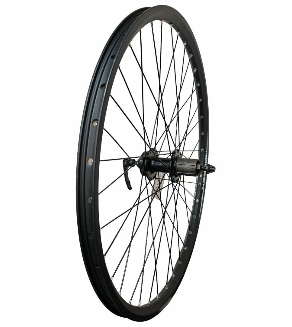 Колесо заднее 26" D HOGGER кассета 8-10 ск. пром. подш. эксцентрик / обод двойной алюм. черн. SSE A/V 19х21.5 / втулка ал