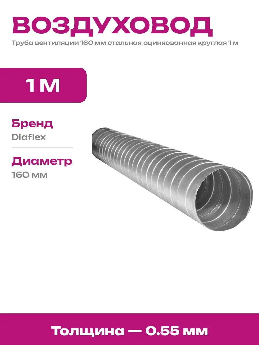 Труба для вытяжки 160 мм оцинковка вентиляционный канал