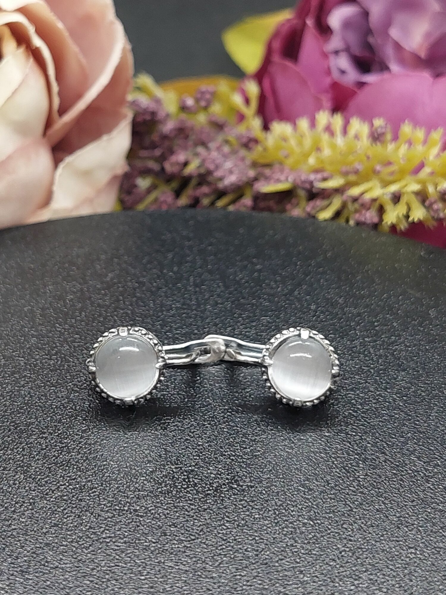 Серьги, искусственный камень, кошачий глаз синтетический