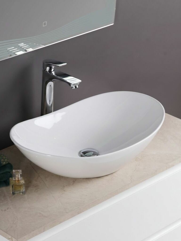 Накладная раковина для ванной комнаты BelBagno, белая, BB1404