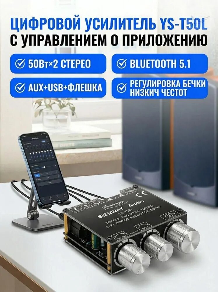 YS-T50L Аудиоусилитель 50 Вт усилитель для колонок