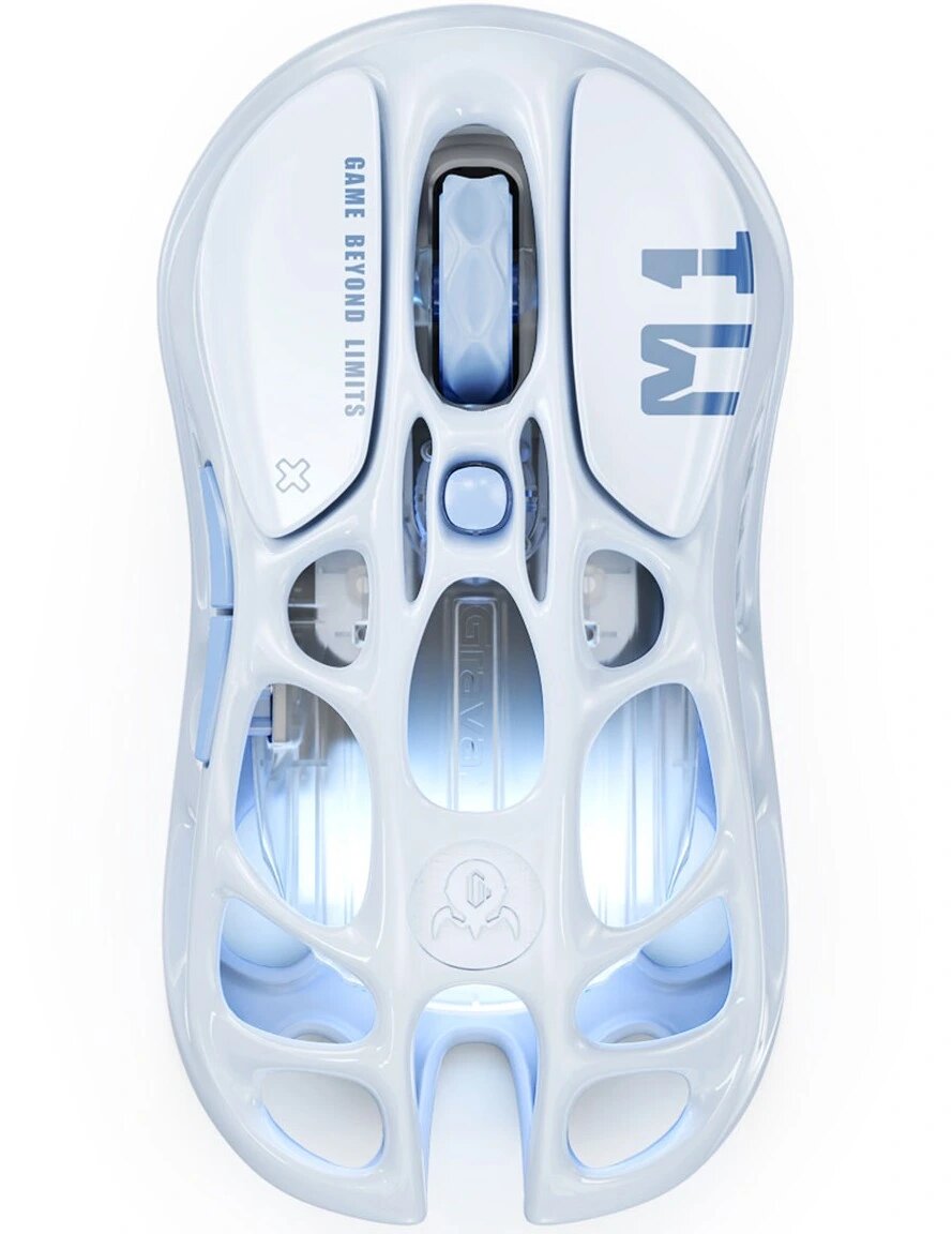 Мышь компьютерная беспроводная/проводная GravaStar Mercury M1 Pro [GRAVASTAR M1 PRO_BLU], голубой