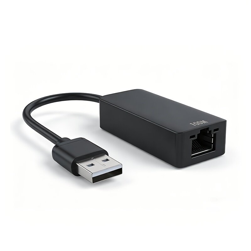 Сетевой адаптер USB RJ45 100Mbps, USB C к Ethernet, черный, обновленная версия, Plug-and-Play, без драйверов