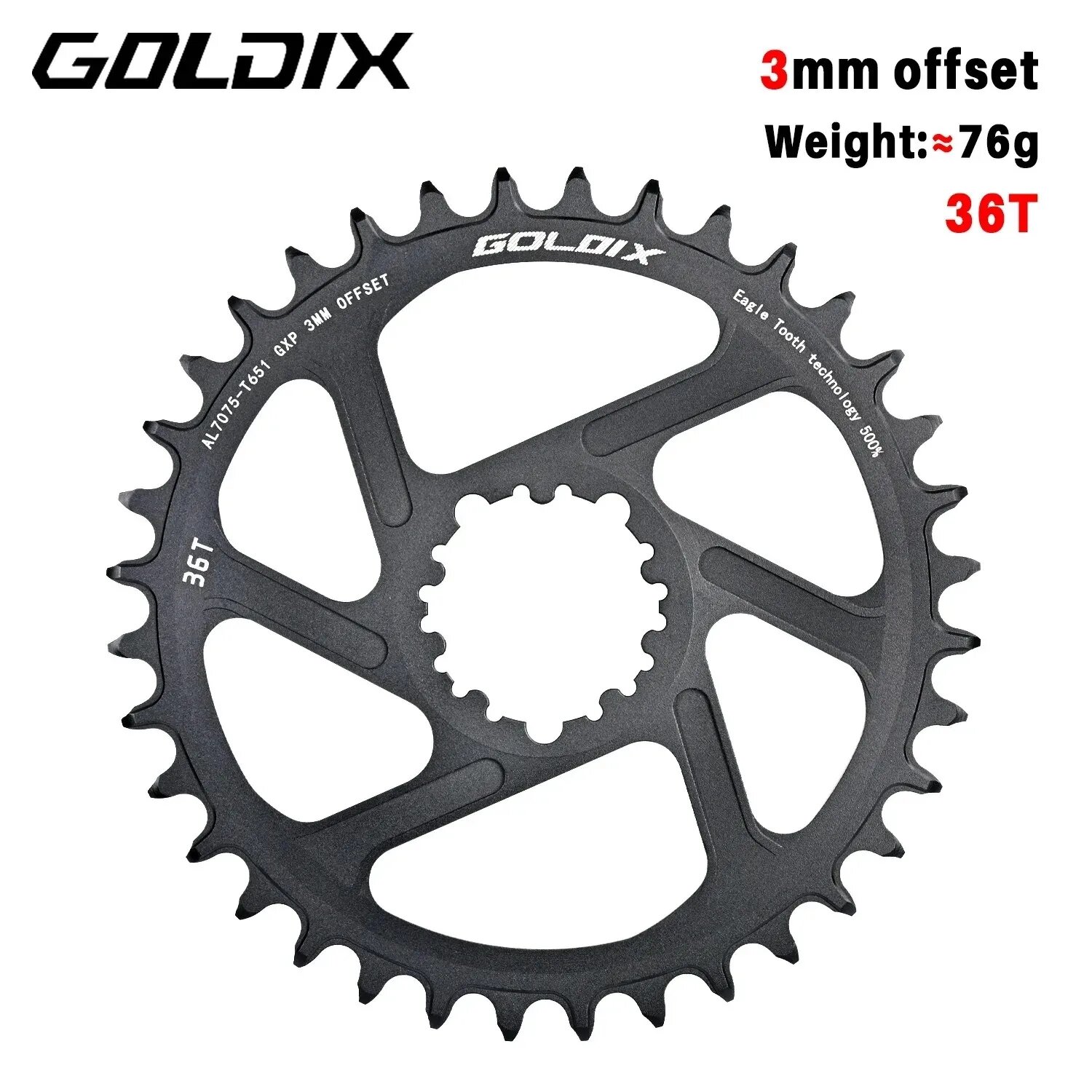 GOLDIX Звезда велосипедная 36T, 3mm Offest