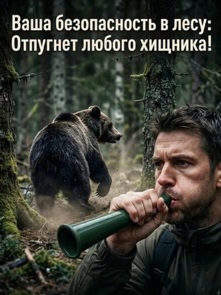 Горн охотничий сигнальный рожок для выживания в лесу, громкий отпугиватель медведей и животных для леса отпугиватель зверей громкий звук