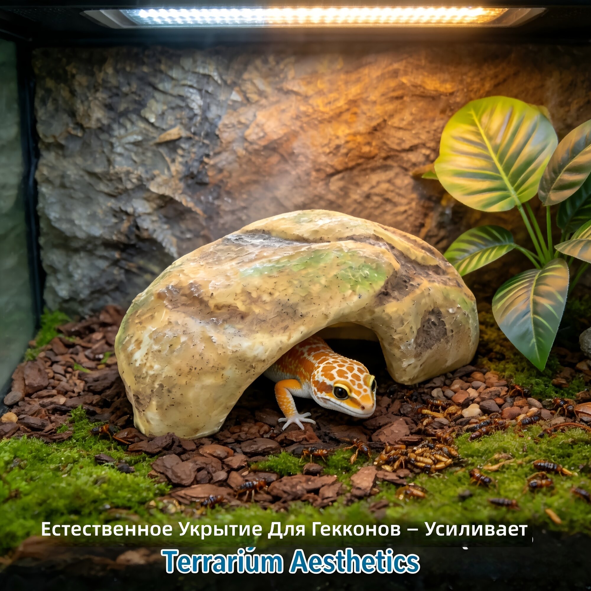 Маленький домик-укрытие из ABS-пластика для аквариума и террариума, декорация в виде камня для рыб, креветок, рептилий, черепах, ящериц и амфибий, подходит для всех сезонов