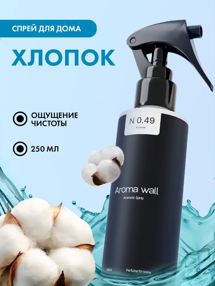 Освежитель воздуха Aroma Wall Хлопок, нейтрализатор запахов, парфюм для дома, 250 мл
