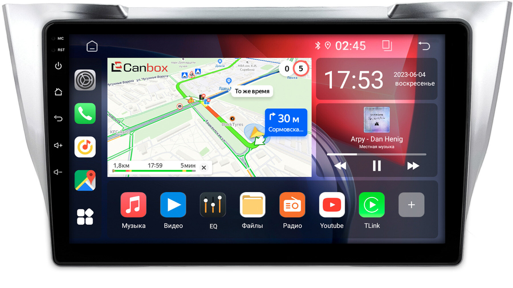 Штатная магнитола Canbox GT10-1473 Lexus RX 300, RX 330, RX 350, RX 400h 2003-2009 (серебряная) Android 10 (IPS, DSP, CarPlay)