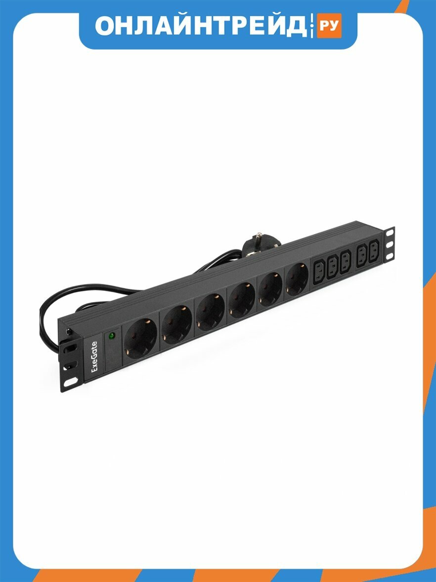 Блок розеток Exegate ServerPro PDU-19H011 Al-5C136S-EU2.5 (EX280869RUS)