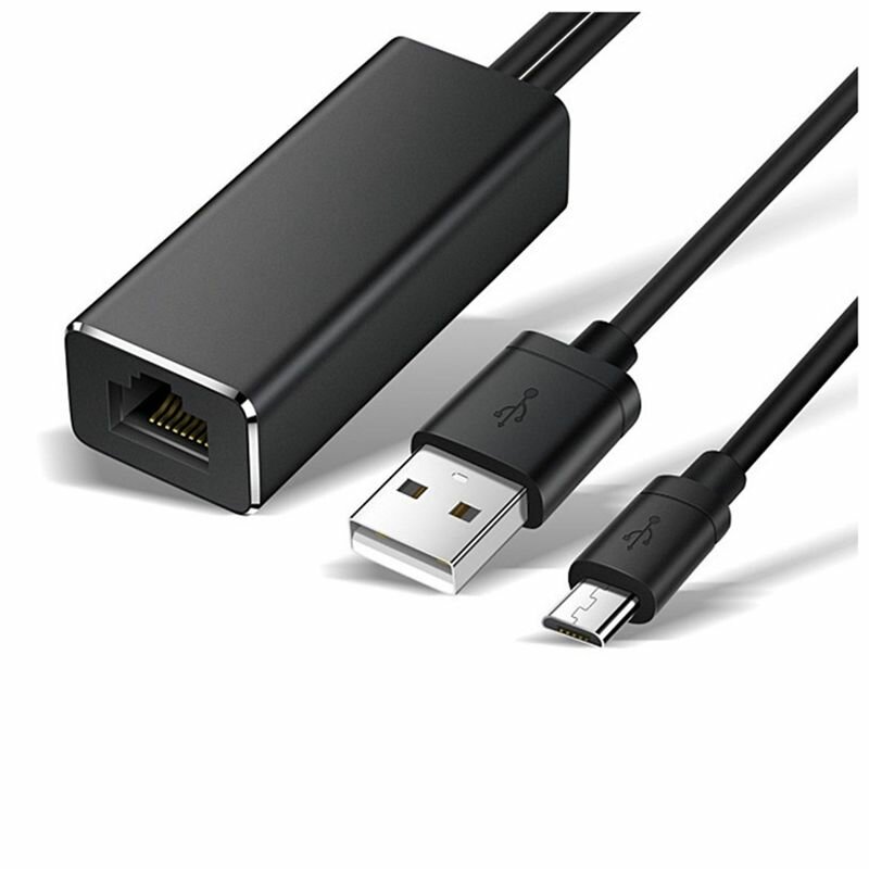Адаптер MicroUSB Ethernet 10100 Мбитс для Fire TV Stick USB на RJ45 для стриминговых приставок проводной интернет адаптер USB 2.0