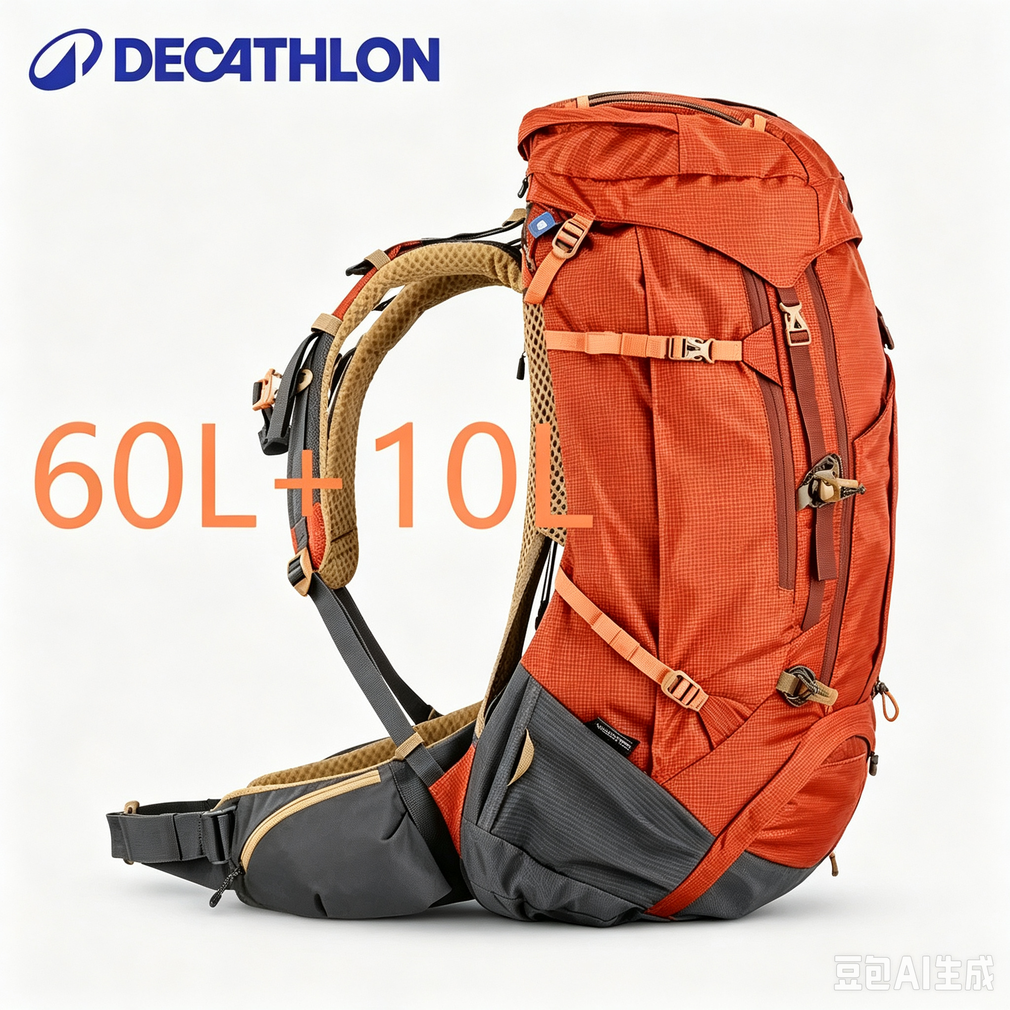 Туристический рюкзак Decathlon 60+10 л, для многодневных походов