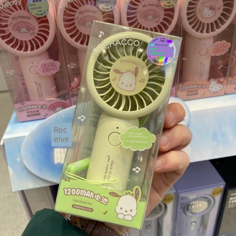 Портативный мини-вентилятор MINISO Sanrio с USB-зарядкой, 1200 мАч Мини-портативный вентилятор [Почакко]_Зарядка через