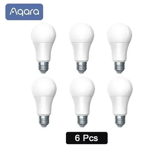2025 новый Умный светодиодный лампочка Aqara Smart LED Bulb T1 Zigbee 3.0 Bluetooth E27 2700K-6500K 220-240V Умный домашний свет для Xiaomi mihome Homekit-6 шт.