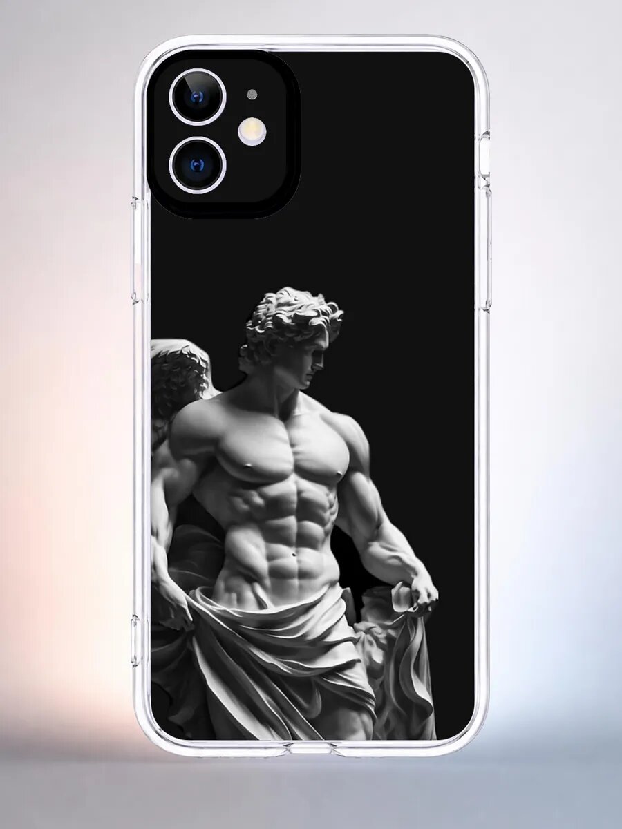 Чехол iPhone 11 крылатый торс силиконовый прозрачный
