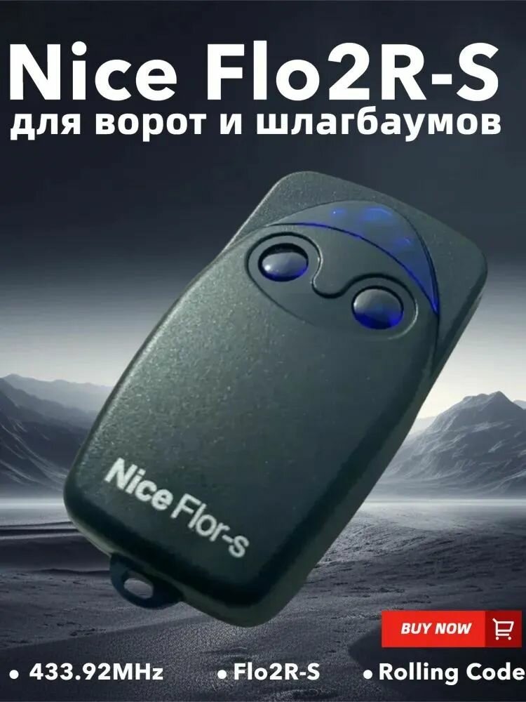 Пульт-брелок для автоматических ворот и шлагбаумов Nice Flo2R-S, 433Мгц / найс flor s