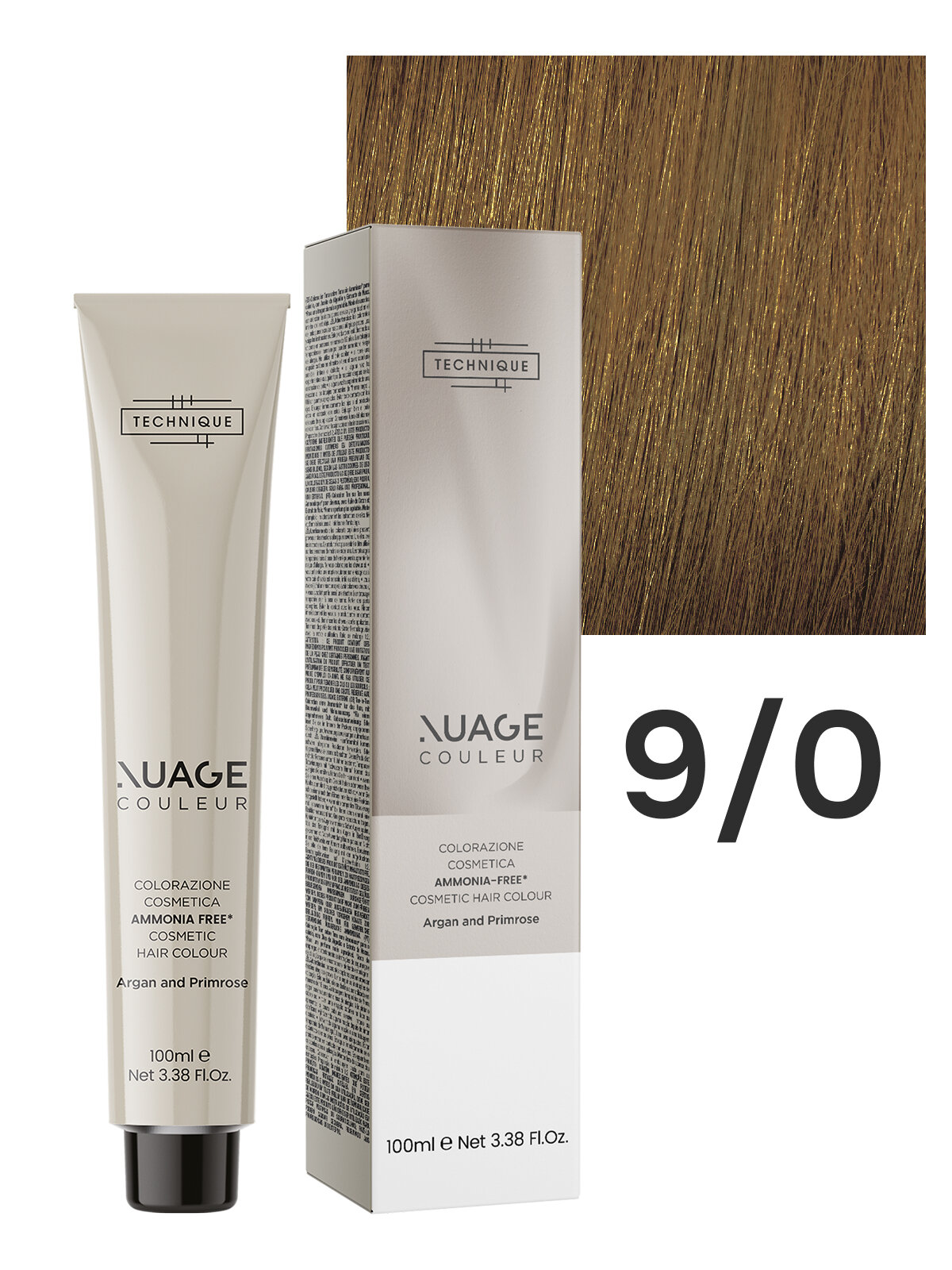 Крем - краска для волос профессиональная без аммиака Technique Nuage Ammonia Free Hair Color Cream 9.0 Блонд Интенсивный, 100 мл