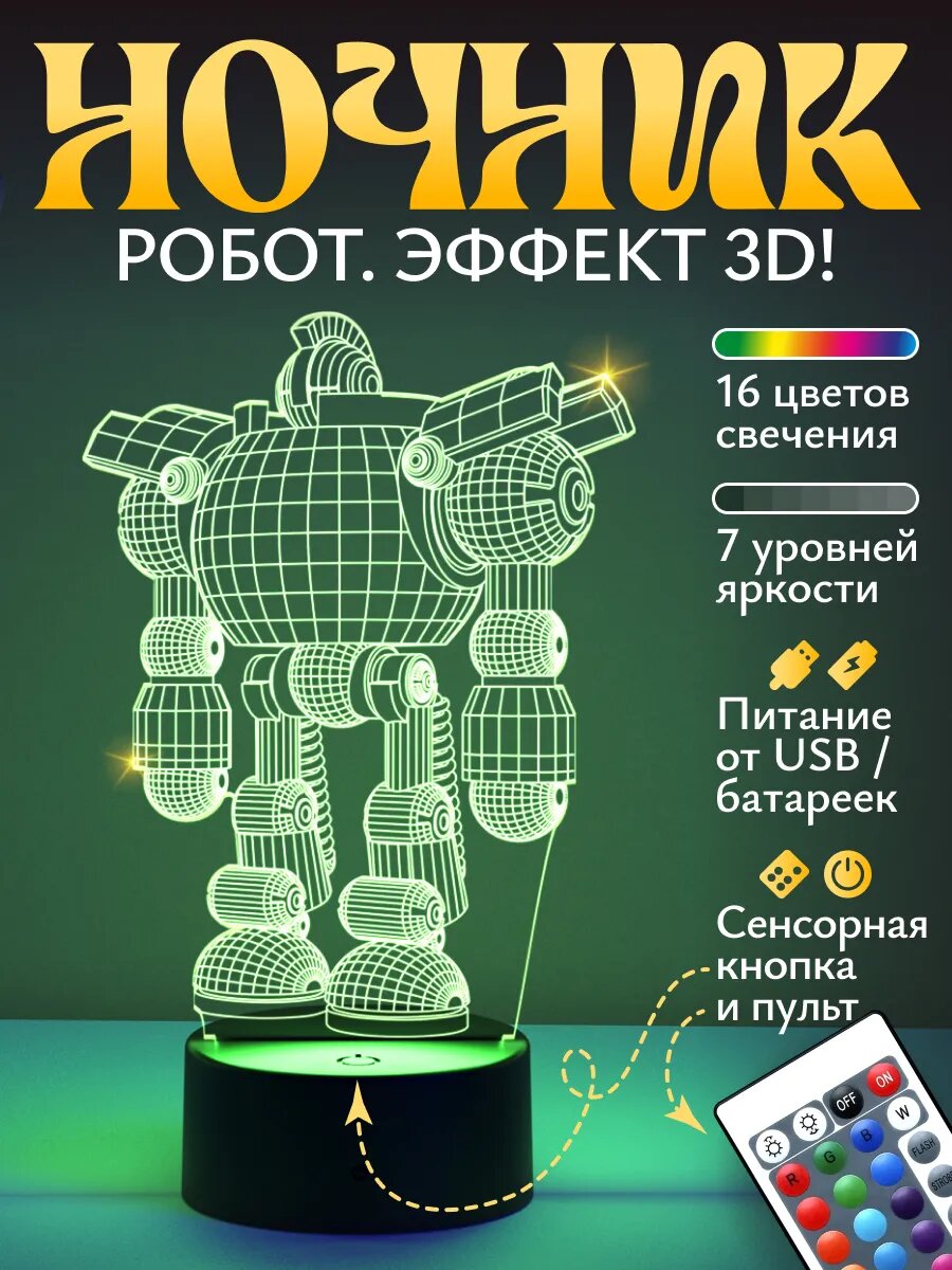 Ночник Робот подарок мальчику