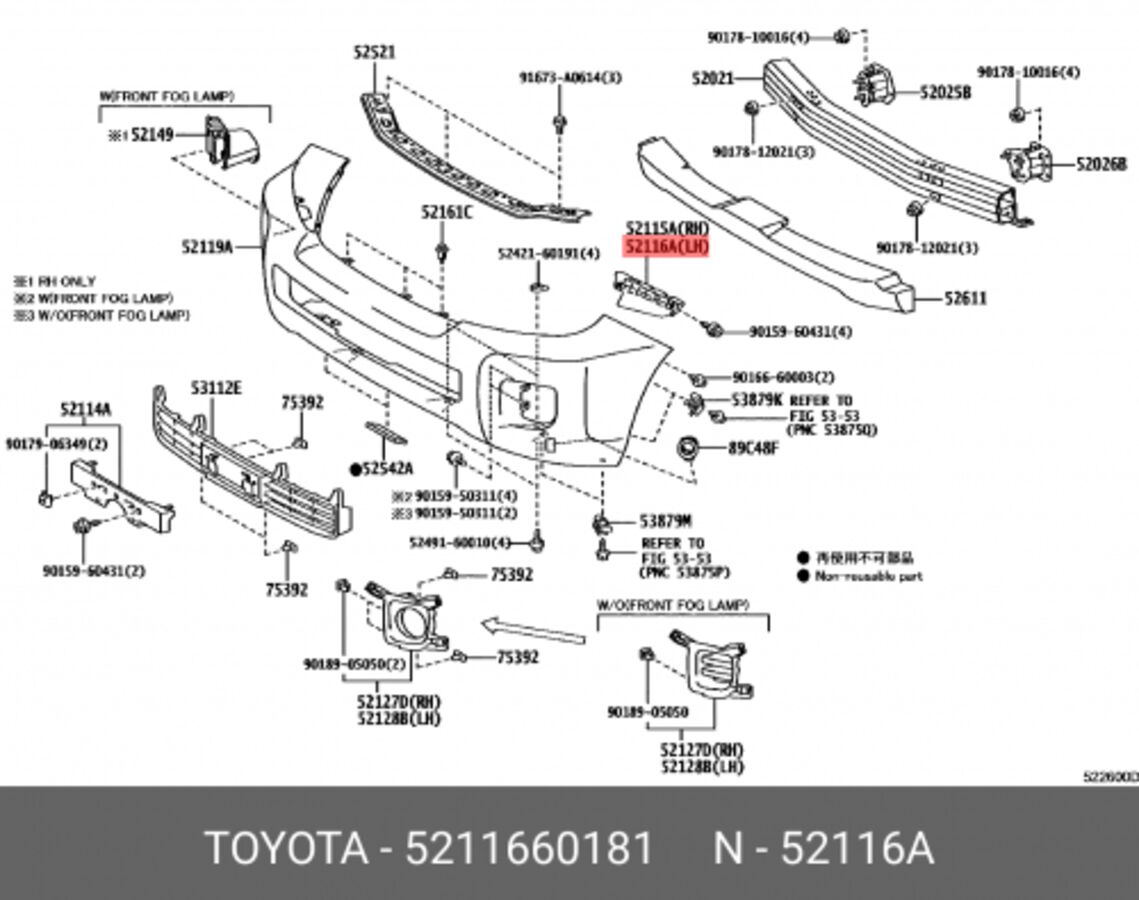 Крепление Бампера Toyota Land Cruiser 200 07-11 Lh St-Ty92-000B-2 (TOYOTA 5211660181)