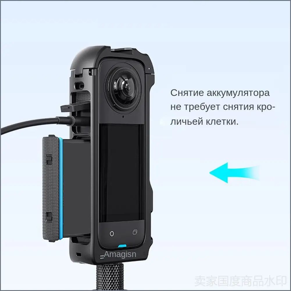 Закрытая рамка для Insta360 X4 с продуманным доступом к разъёмам, 137 мм