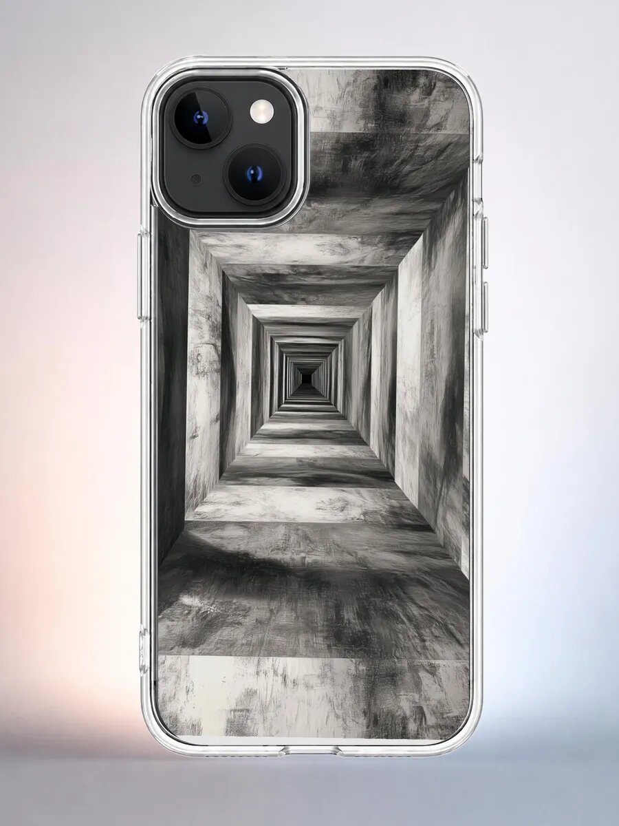 Чехол iPhone 13 тоннель лучи силиконовый
