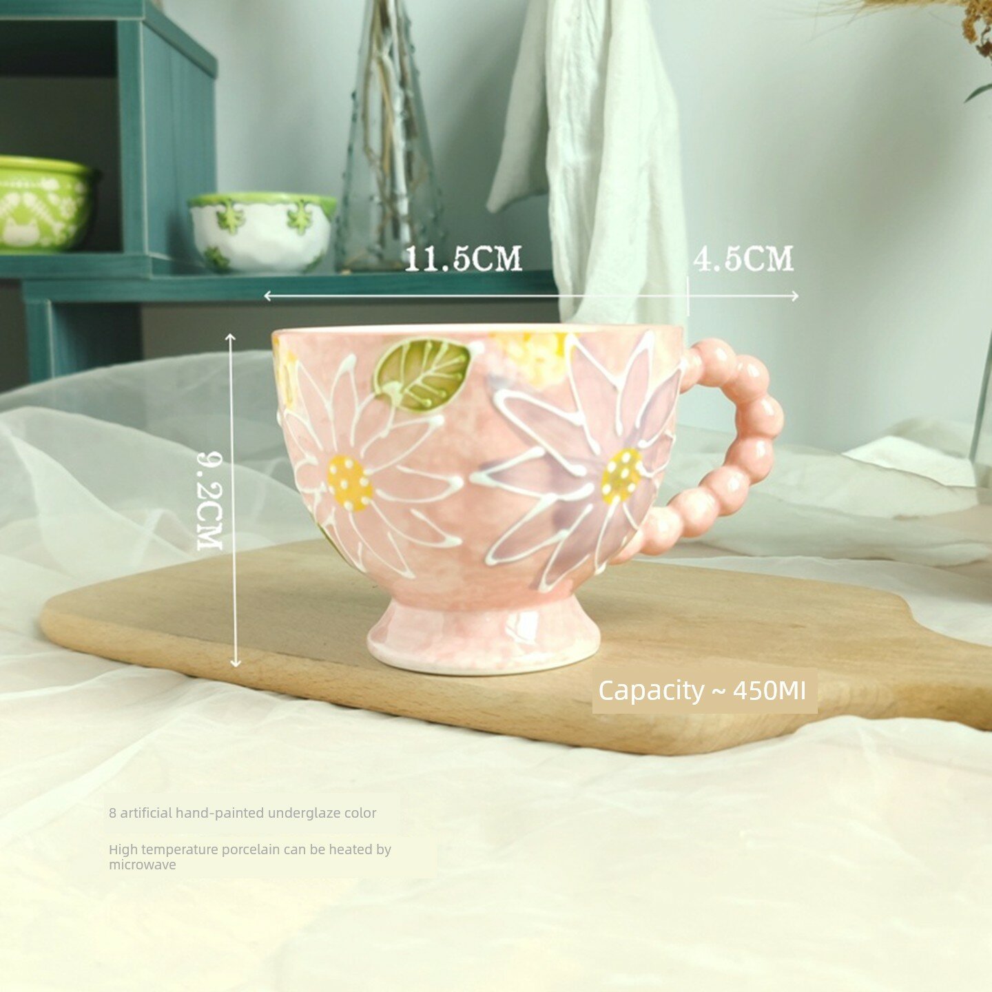 Керамическая чашка Ice Flower с термостойким подглазурным рисунком, элегантный дизайн для ежедневных утренних напитков