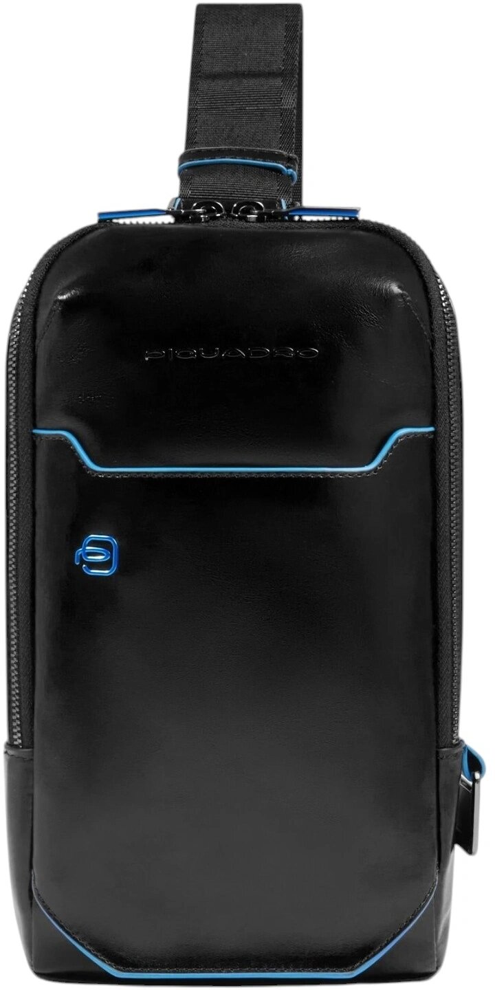 Рюкзак слинг мужской Piquadro Blue Square CA6898B2/N черный натур. кожа