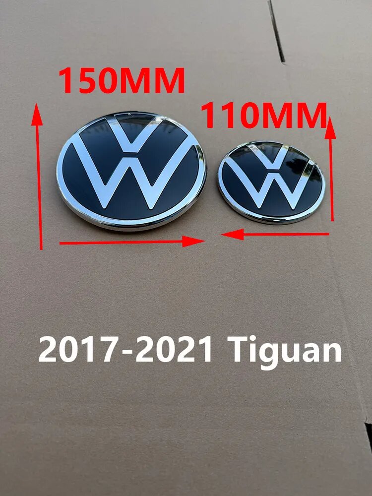 Volkswagen Tiguan 2017-2021 до и после 2PCS логотип, решетки эмблемы задняя эмблема багажника-черный матовый