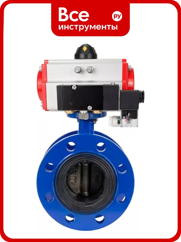 Затвор дисковый GGG40-304-EPDM-2W-F-H Ду80 Ру16 пневмопривод DA-105, пневмораспределитель 220VAC DN-ru D050-56309