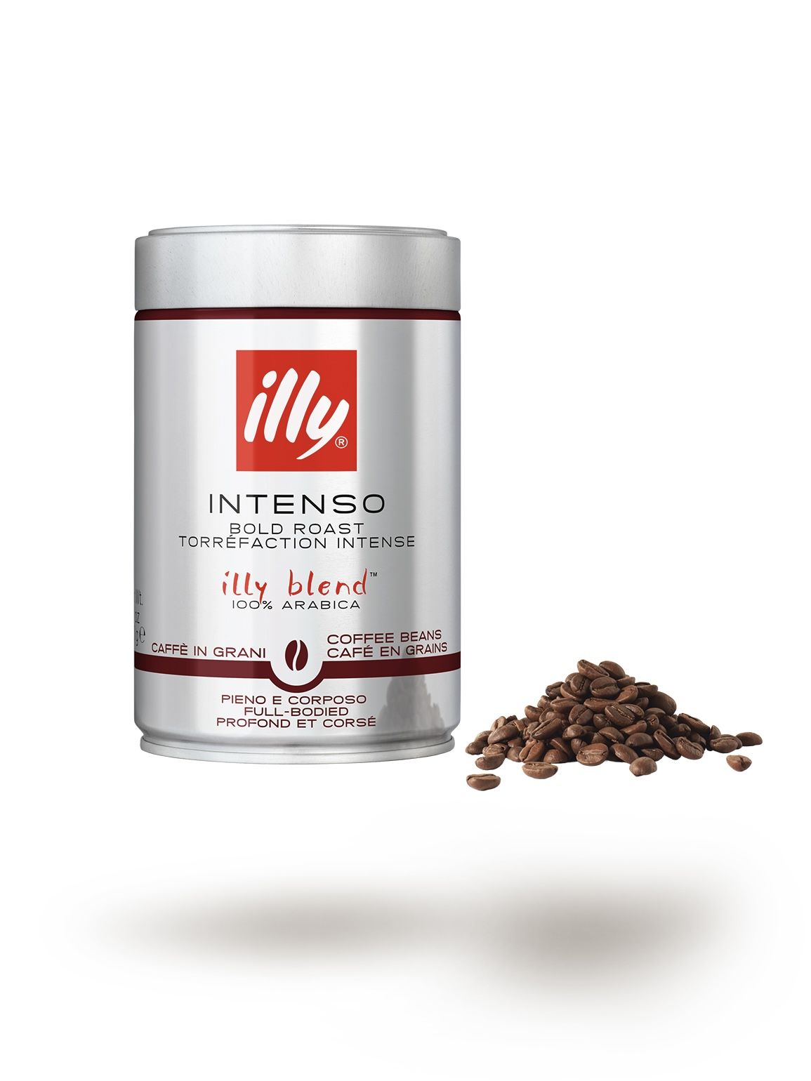 Кофе в зёрнах ILLY 100% арабика Intenso крепкий темной обжарки, 250 гр ж/б