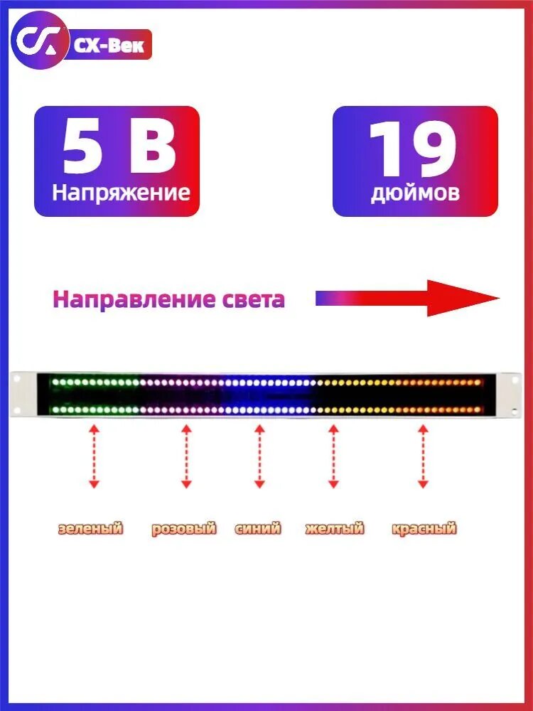 Led индикатор уровня звука с голосовой активацией, проводное соединение jack3,5 1u