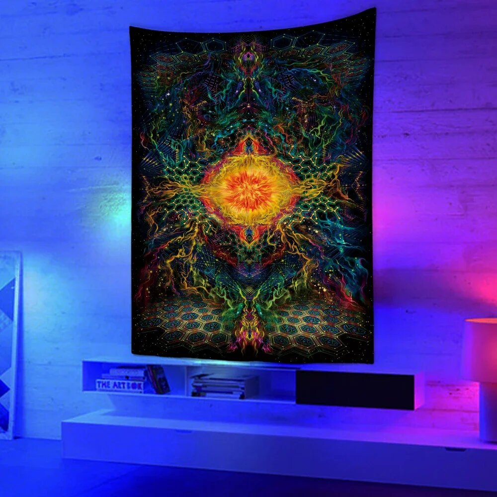 Психоделический гобелен Black Light 100% Полиэстер 100x75cm, 08