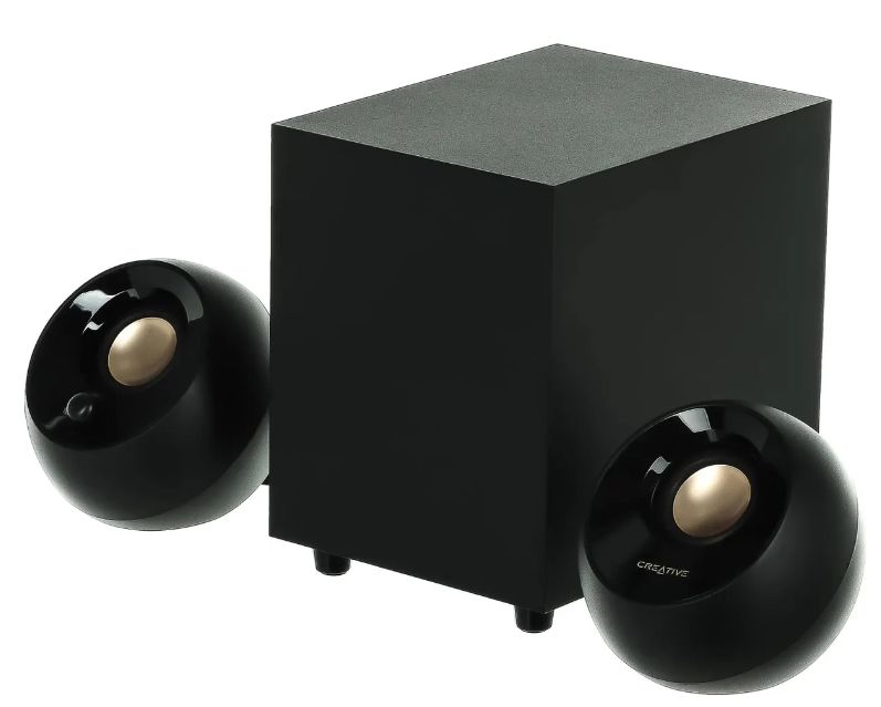 Колонки Creative Pebble PLUS (51MF0480AA000) черные 2.1 8Вт, питание от USB MDF/пластик