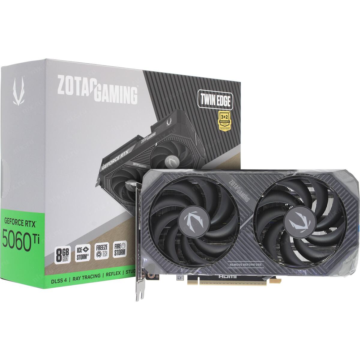 Zotac Twin Edge ZT-B50610E-10M (GeForce® RTX 5060 Ti) 8 Гб, GDDR7, 128 бит, PCI Express, 3xDP,1xHDMI