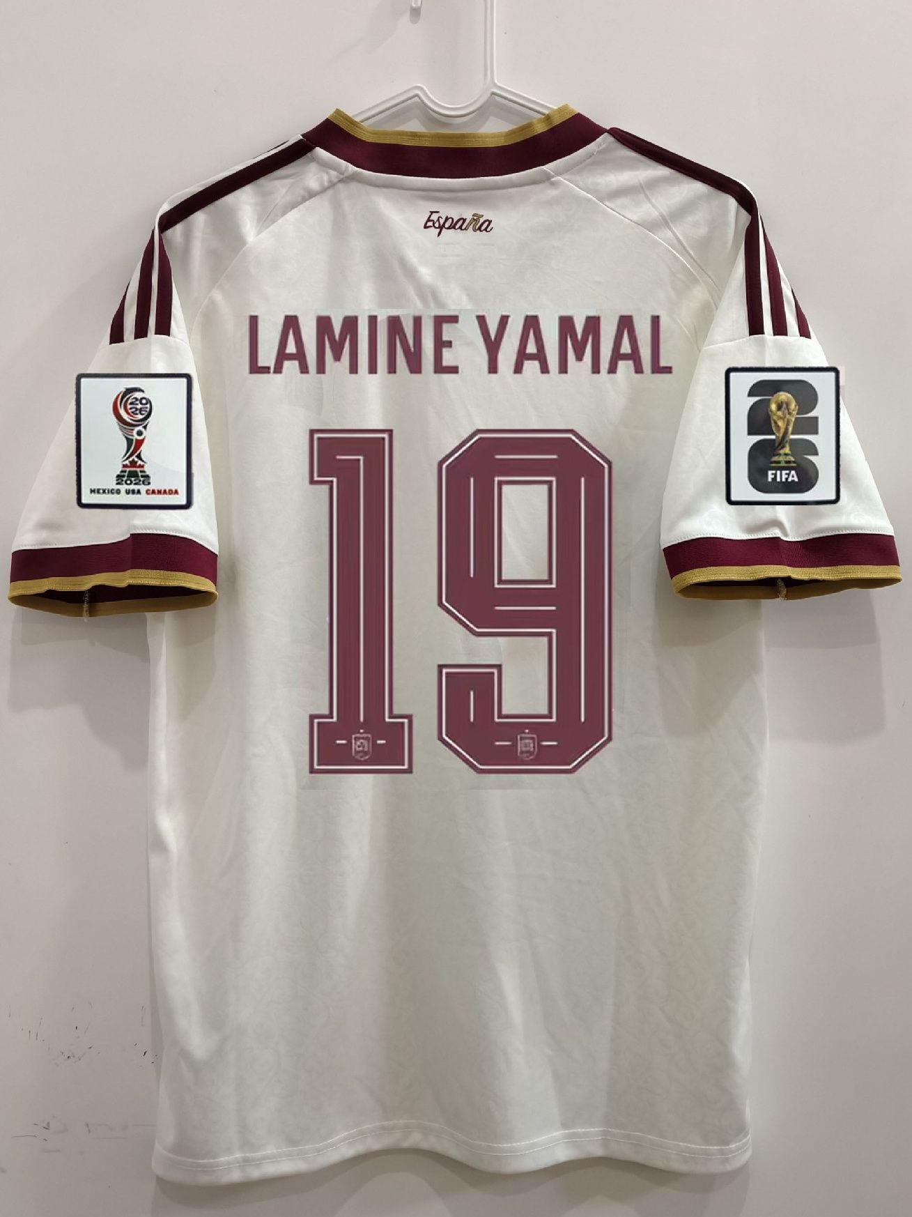 Футбольная форма Испания Кубок мира2026 выездная Ламин Ямаль #19 размер L для тренировок и матчей