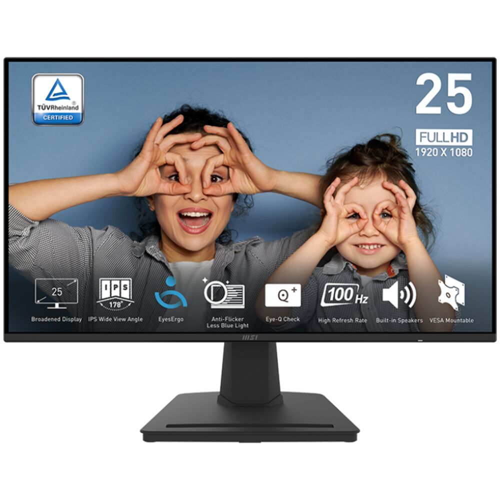 Монитор 24.5" MSI Pro MP252 black (IPS,1920x1080,100Hz,4ms) (9s6-3pc4ct-018)
