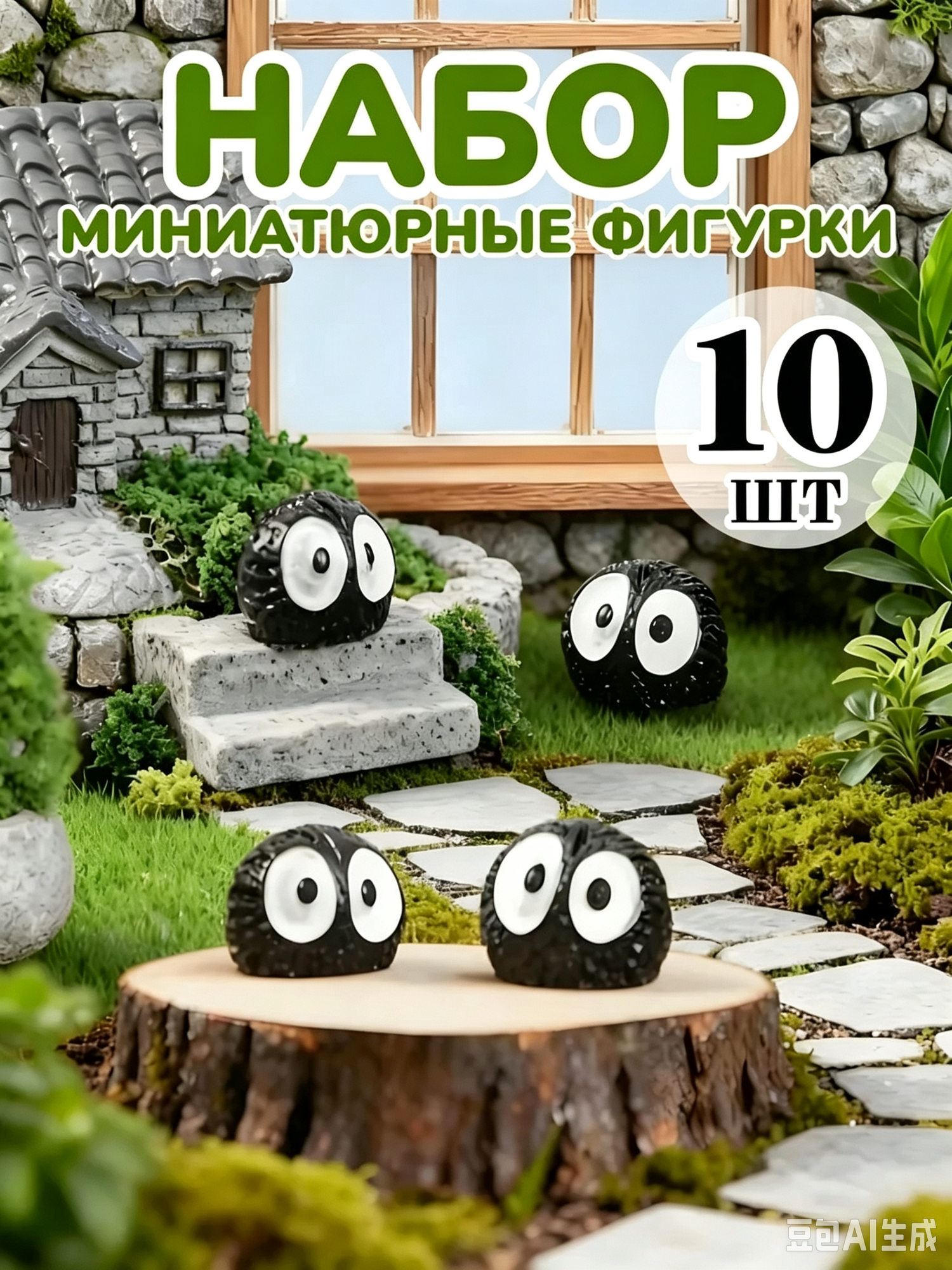 Чувачки сусуватари 10 шт, фигурки для авто и дома, декор на монитор