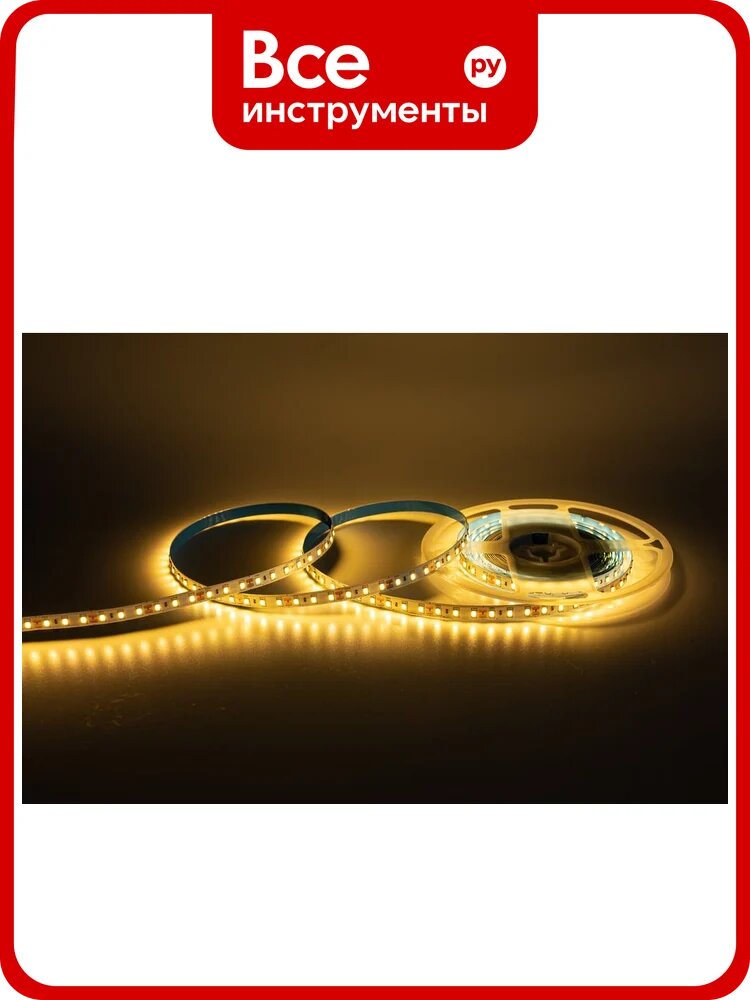 Светодиодная лента Сириус А 12В 2835(120LED) IP20 9,6Вт 3000К 5м SLS-12V-IP20-9,6W-2835-3K-5m