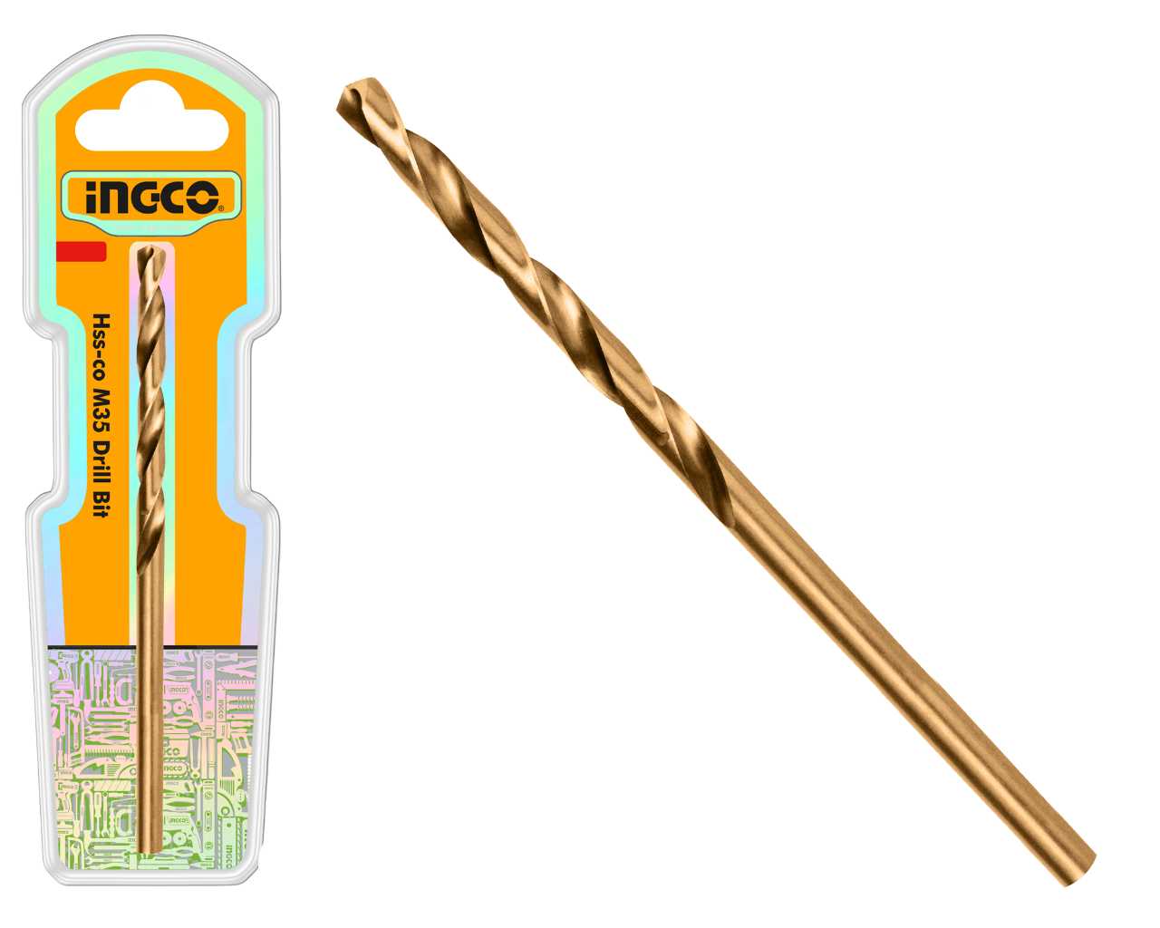 INGCO Сверло по металлу M35 HSS-Со 4 мм (250/500) INDUSTRIAL DBT01130401