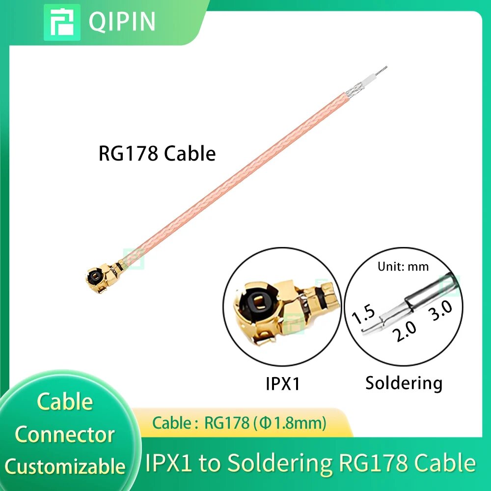 Коаксиальные кабели RG0.81 RG1.13 RG137 RG178 RG316 5/10/15/20/30/50см 5cm-10pcs, IPX1-Solder RG178